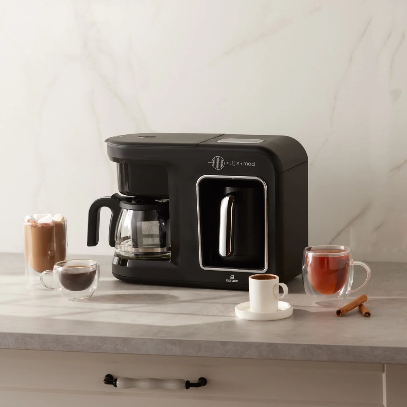 Karaca Hatır Plus Mod 5 In 1 Essential Coffee Machine Black Chrome ...