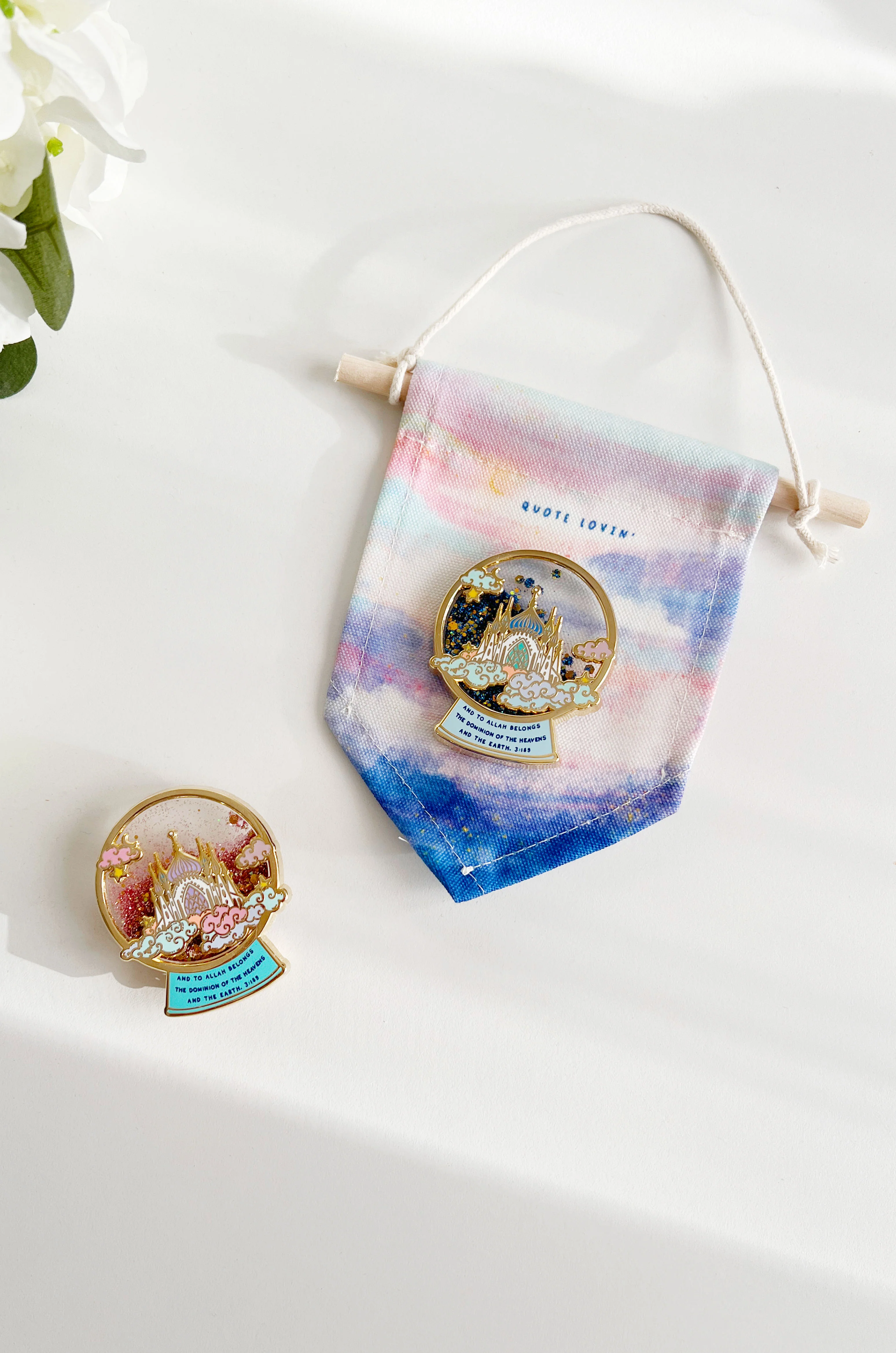 Snowglobe - Glitter liquid pin with display banner | Quote Lovin' | Eid ...