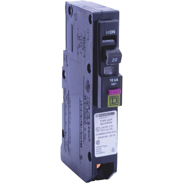 Square D QO 20A Single-Pole Dual Function Circuit Breaker - Iieemm
