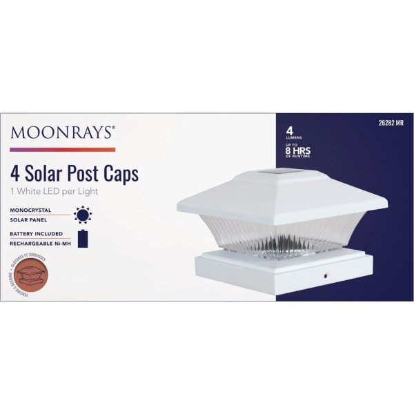Moonrays White LED Solar Post Cap (4-Pack) - Iieemm