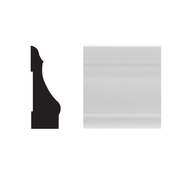 Royal 9/16 In. W. x 2-1/4 In. H. x 7 Ft. L. White PVC Colonial Casing ...