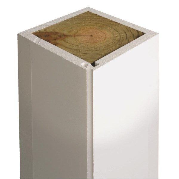 Crown Column DuraSnap 4 In. W x 4 In. H x 102 In. L White PVC Post Wrap ...