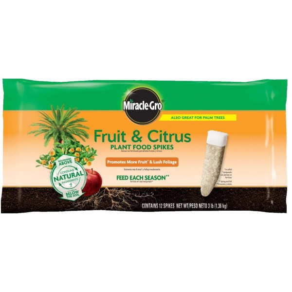 Miracle-Gro 10-15-15 Fruit & Citrus Fertilizer Spikes (12-Pack) - Iieemm
