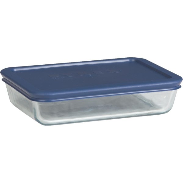 Pyrex Simply Store 3-Cup Rectangle Glass Storage Container with Lid ...