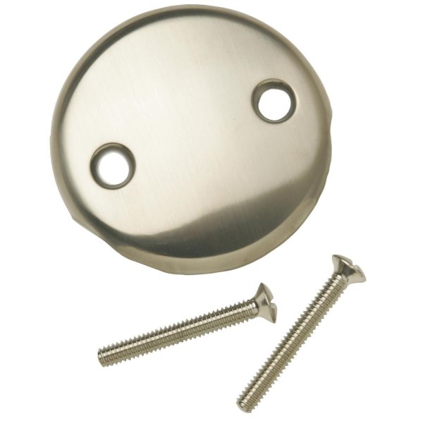Do it Two-Hole Brushed Nickel Bath Drain Face Plate - Iieemm