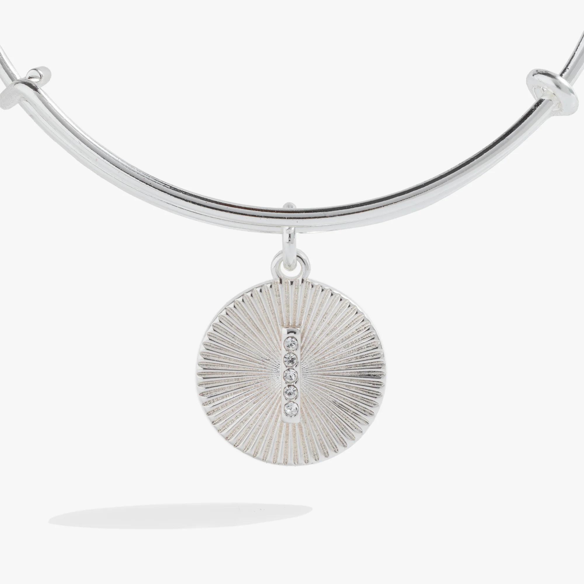 Initial I Pave Starburst Texture Bangle - Hardclikk