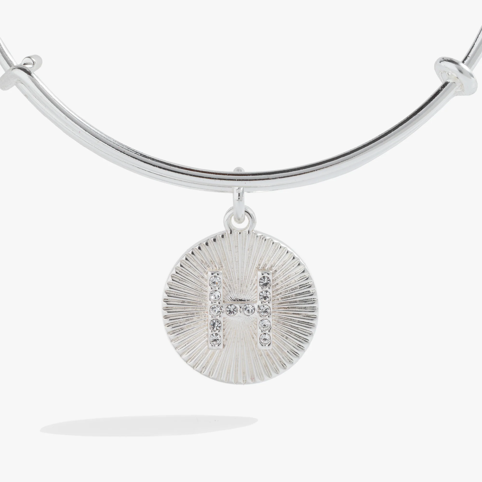 Initial H Pave Starburst Texture Bangle - Hardclikk
