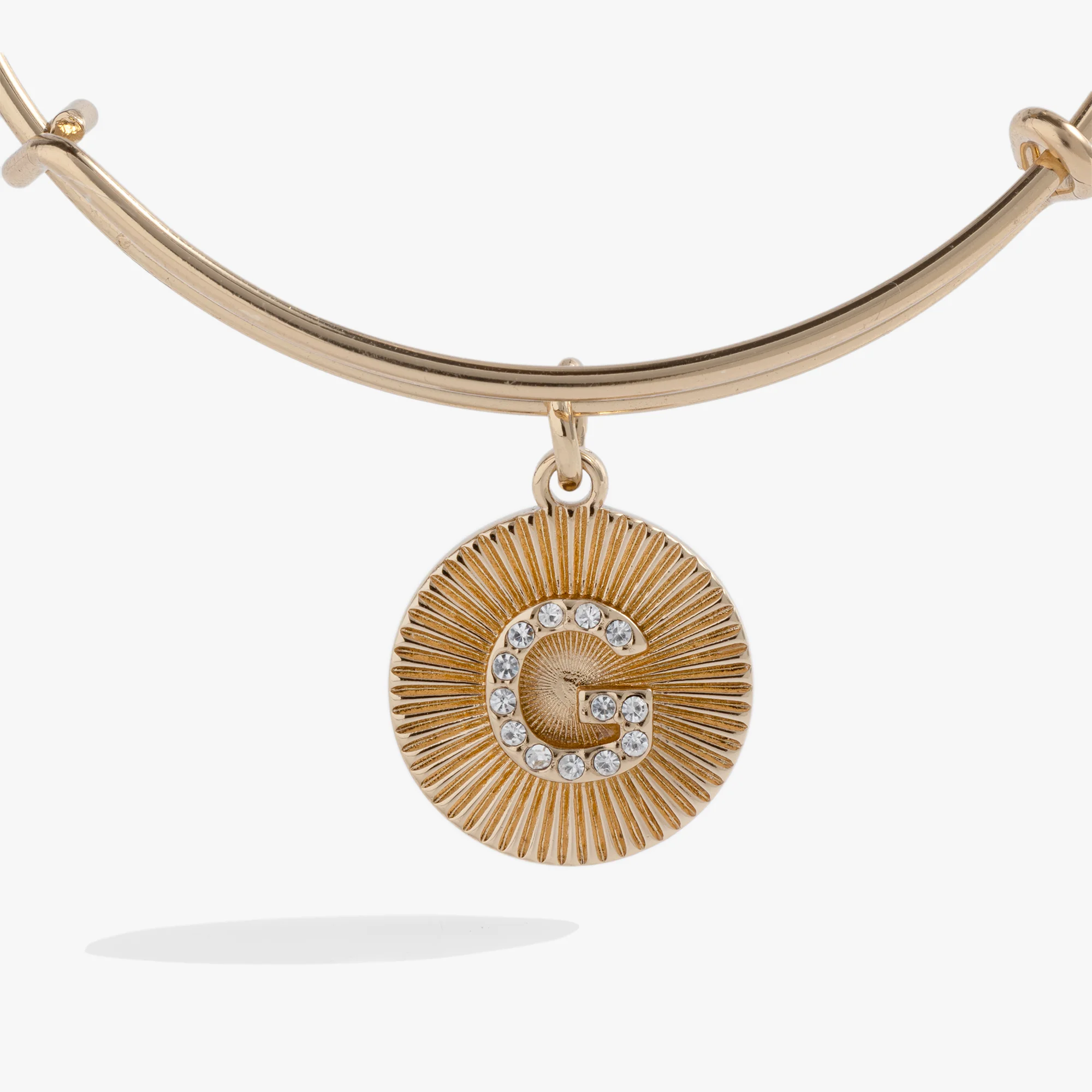 Initial G Pave Starburst Texture Bangle - Hardclikk